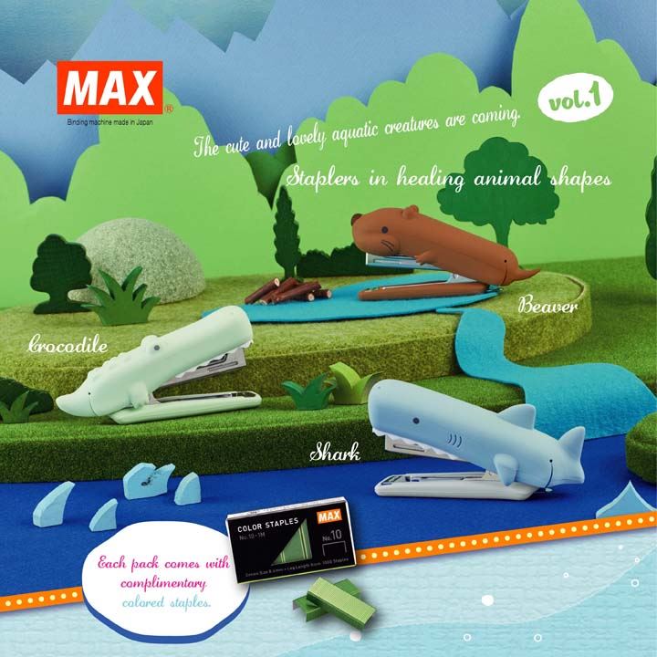 MAX HD-10NX/S Healing Animal Shape Stapler, Cute Aquatic Creatures ...